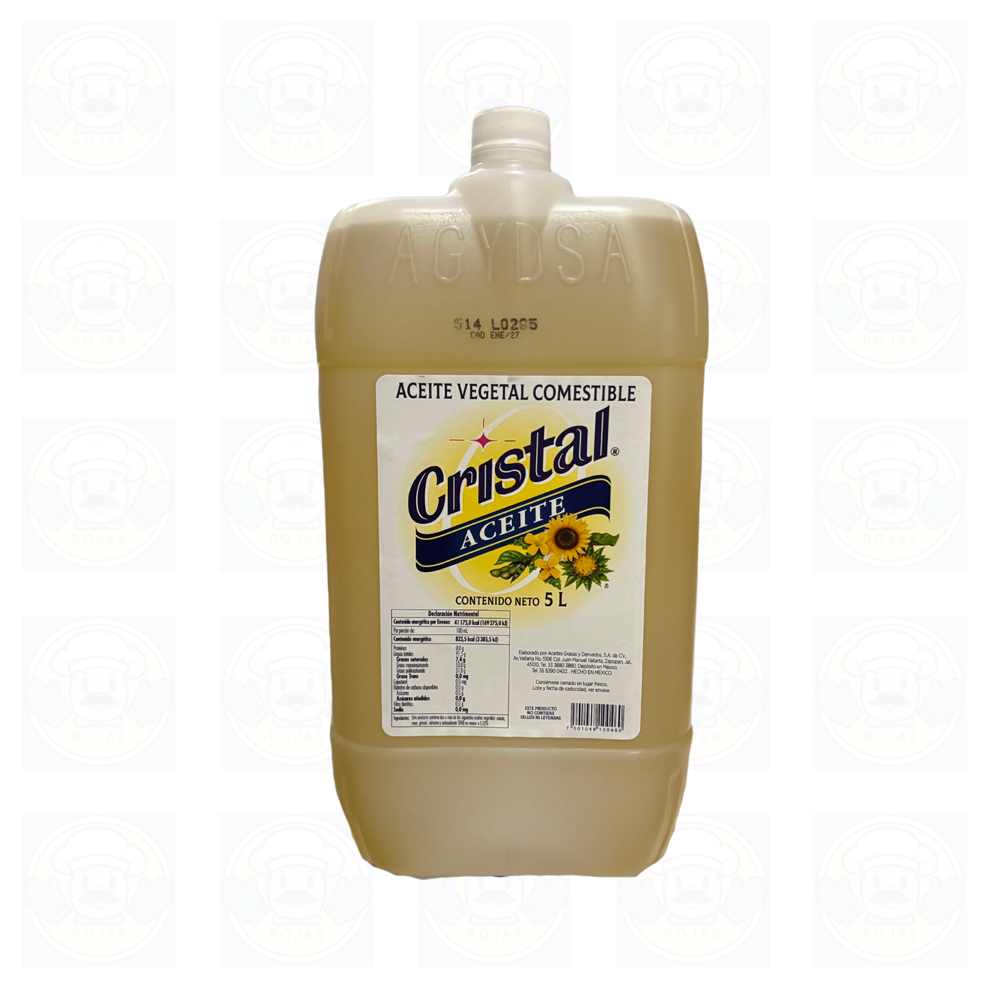 Caja 2 Envases de 5L Aceite Vegetal comestible Cristal – Distribuidora Rojas